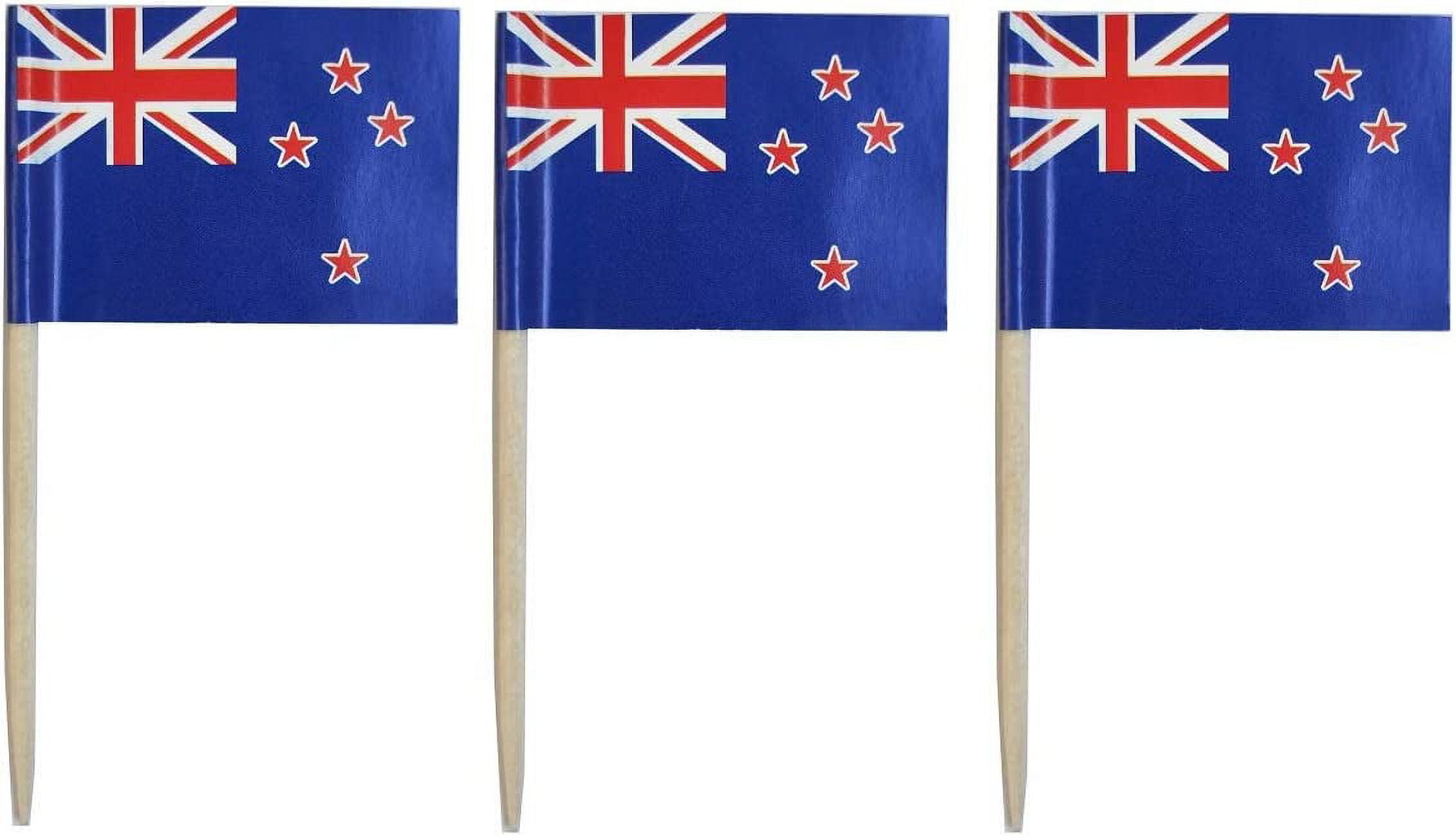 100 Pcs New Zealand Flag New Zealander Toothpick Flags, Small Mini ...