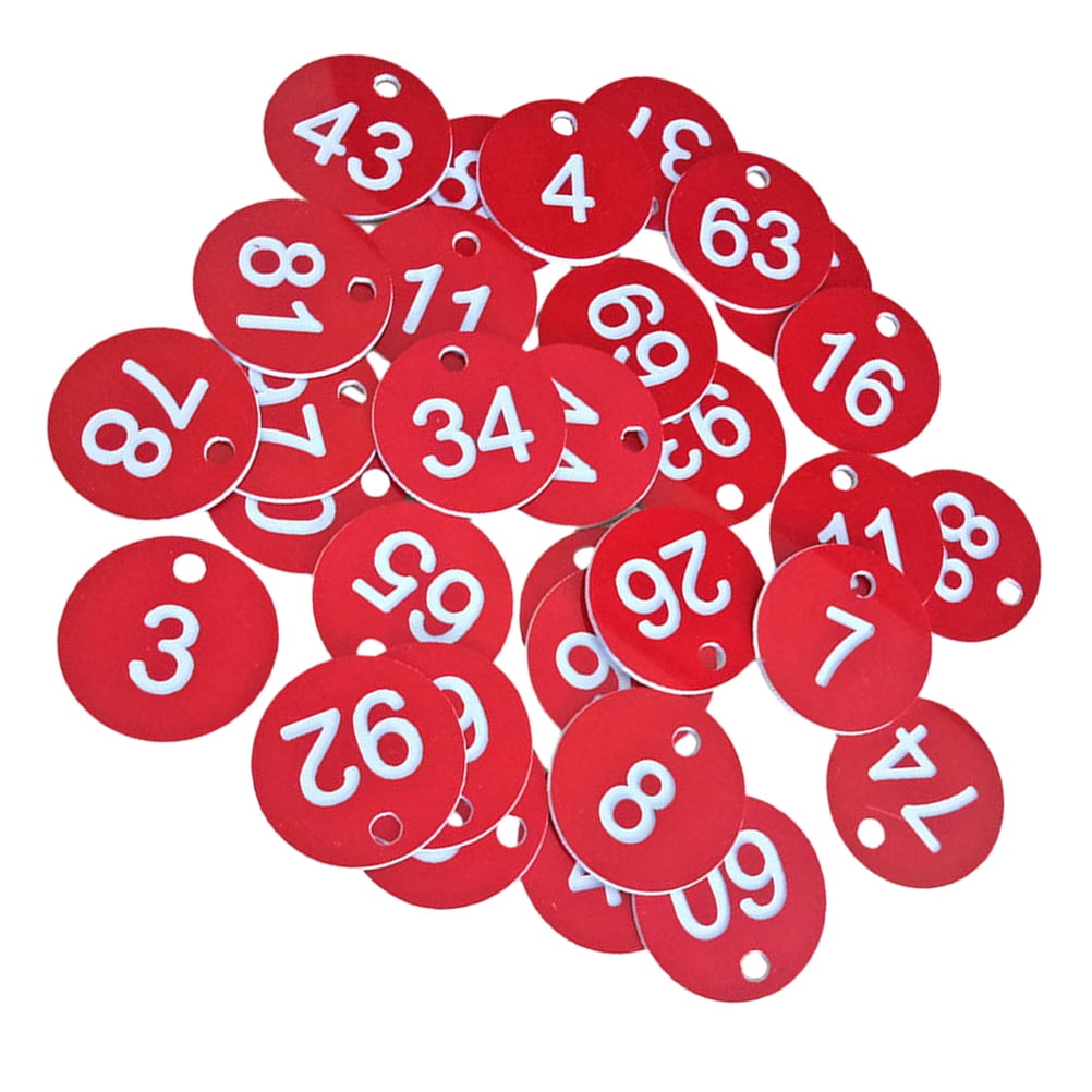 100 Pcs Number Plate Labels 1-100 Tags Plastic Tabs Bao Engraved ...
