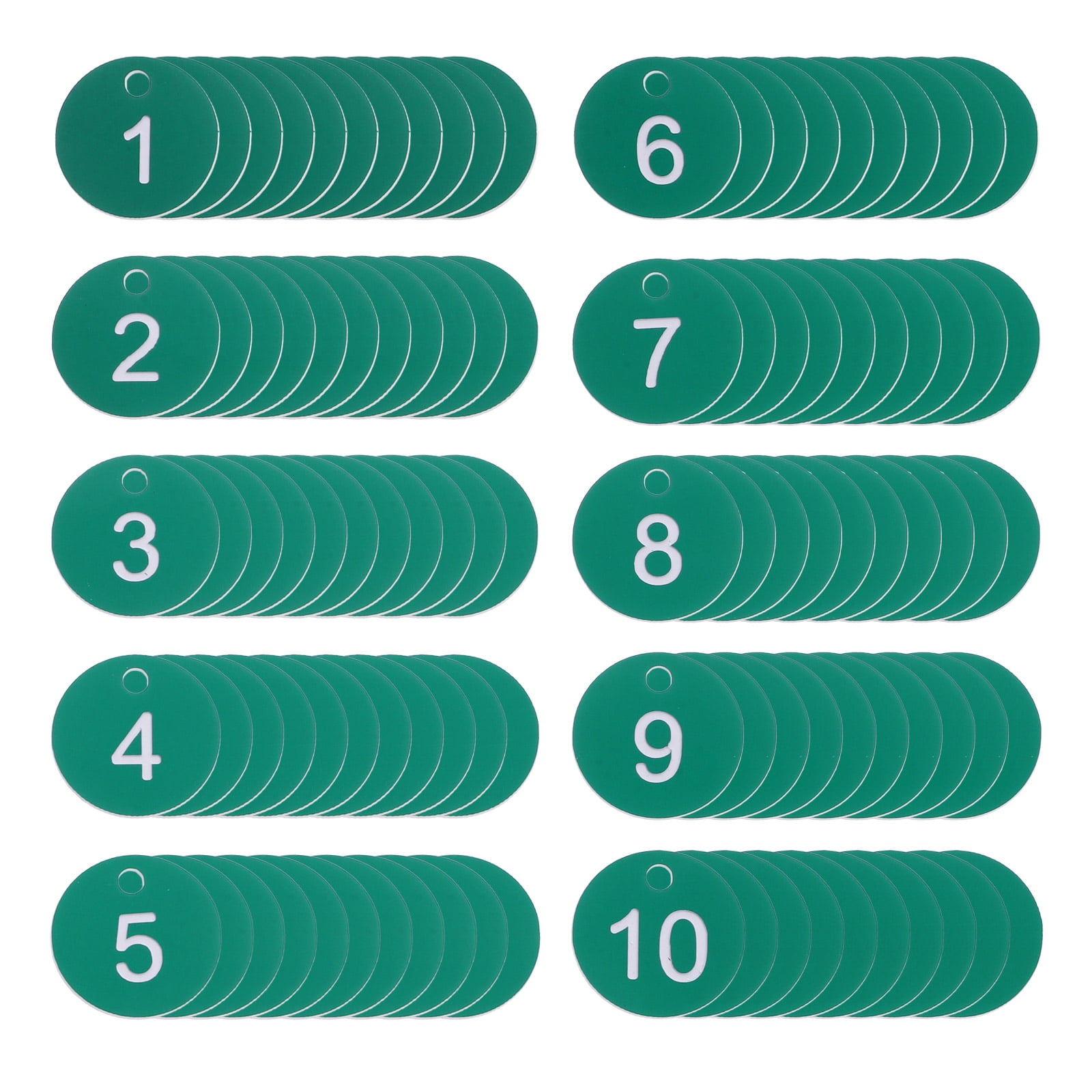 100 Pcs Number Tags Id April Fools Day Toy Cute Keychain Green ...