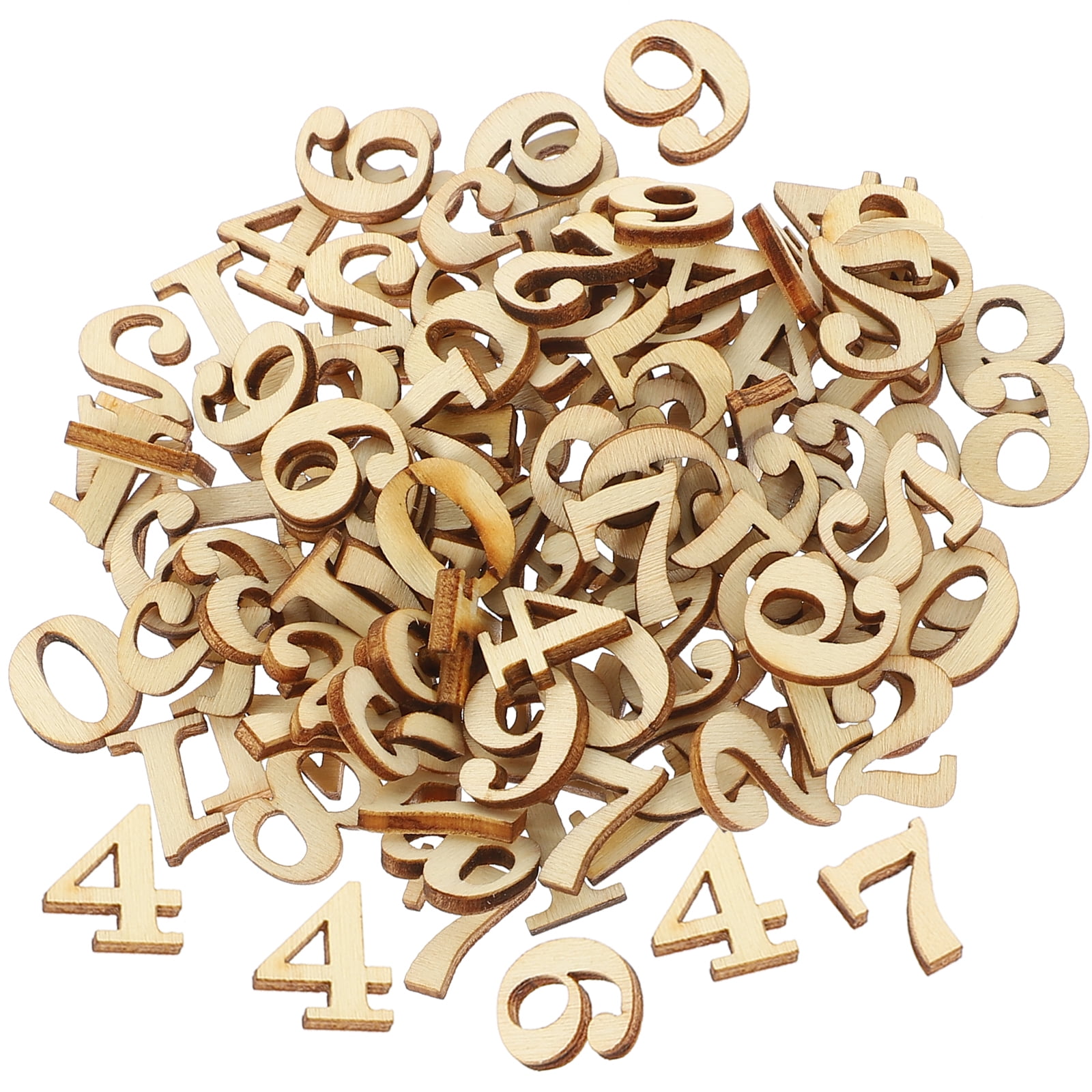 100 Pcs Number Tiles for Craft Art and Crafts Wooden Numbers Child ...