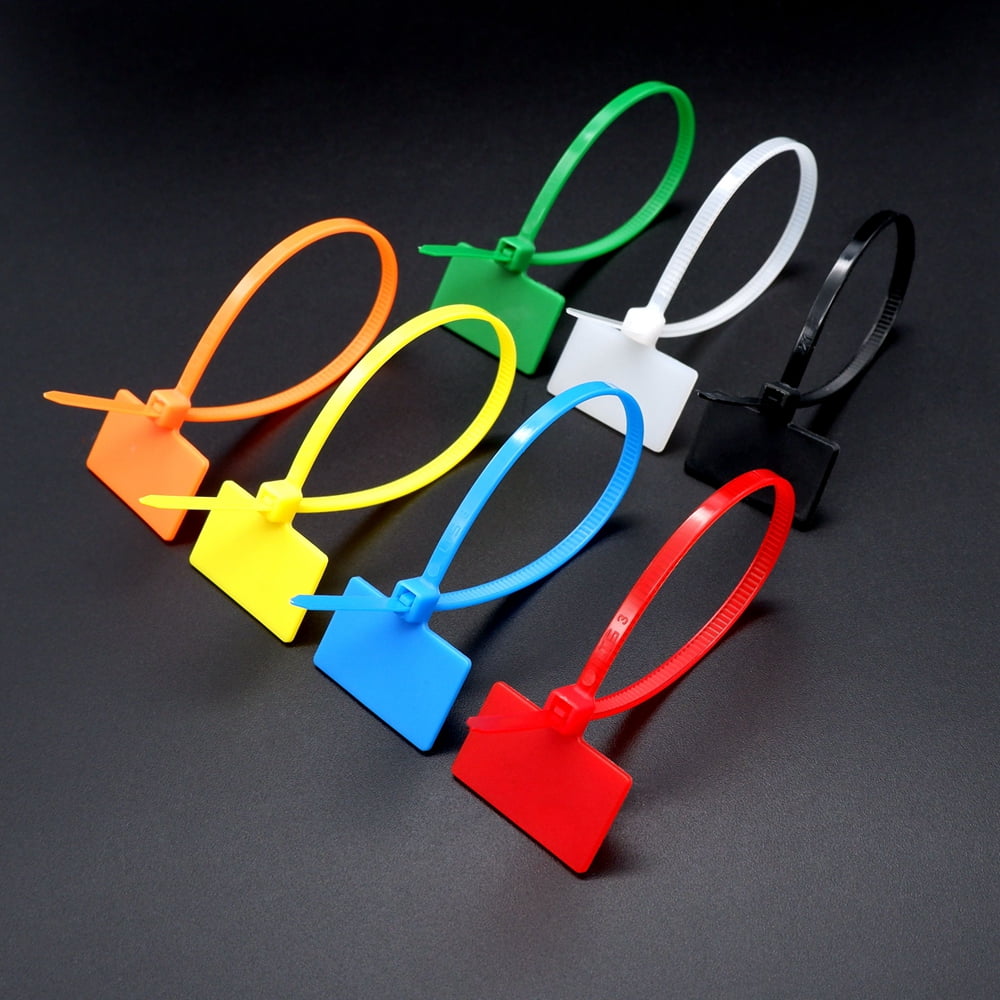 100 Pcs Nylon Cable Tie Tags Plastic Loop Self-Locking Cable Ties ...
