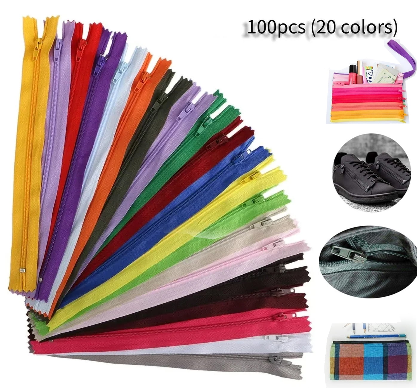 100 Pcs Nylon Coil Zippers Sewing Zippers for Tailor Sewing in 20 ...