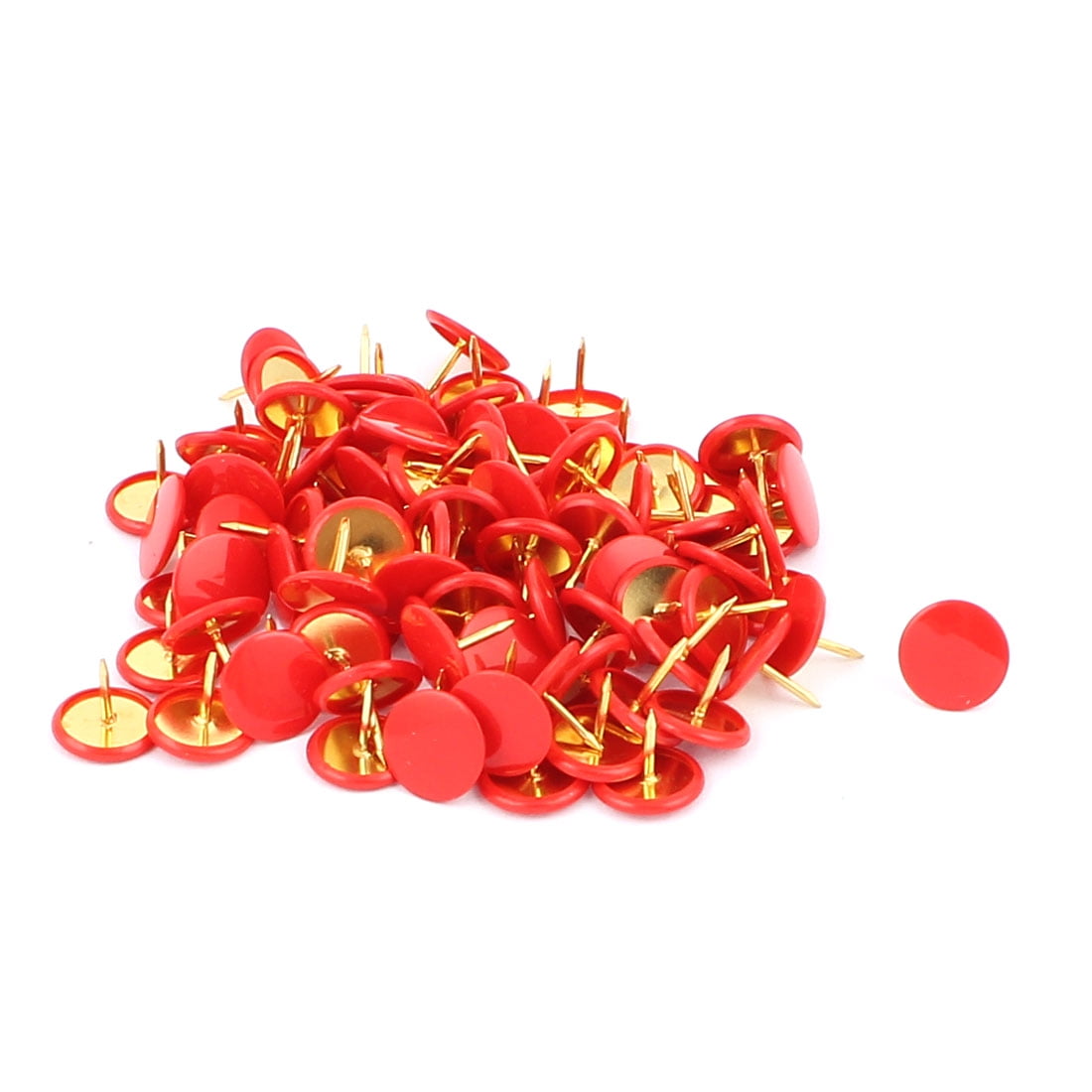 100 Pcs Office Plastic Coated Round Board Map Push Pins Thumbtacks ...