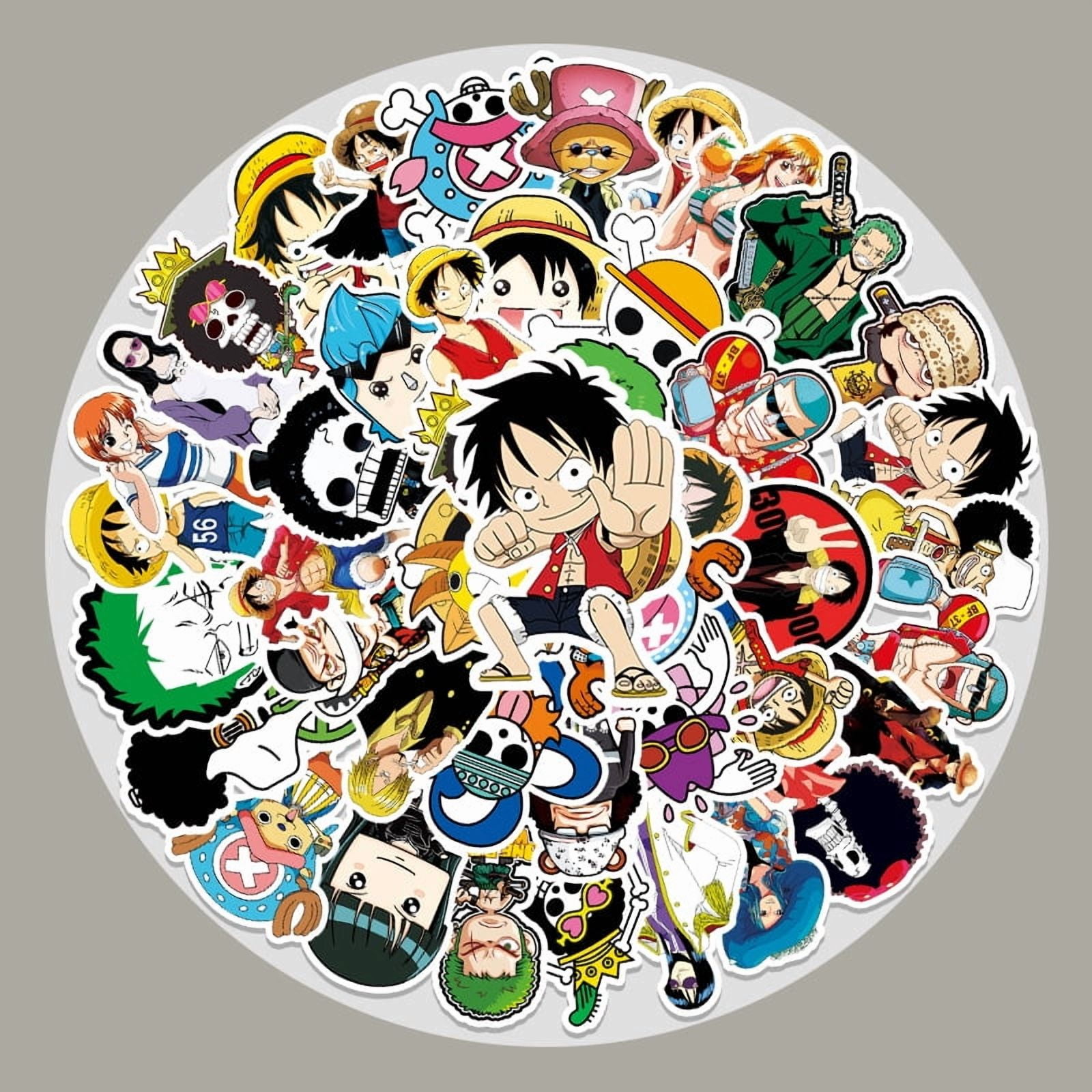 100 Pcs One Piece Cartoon Stickers for Men Teens Adults Vinyl Stickes ...
