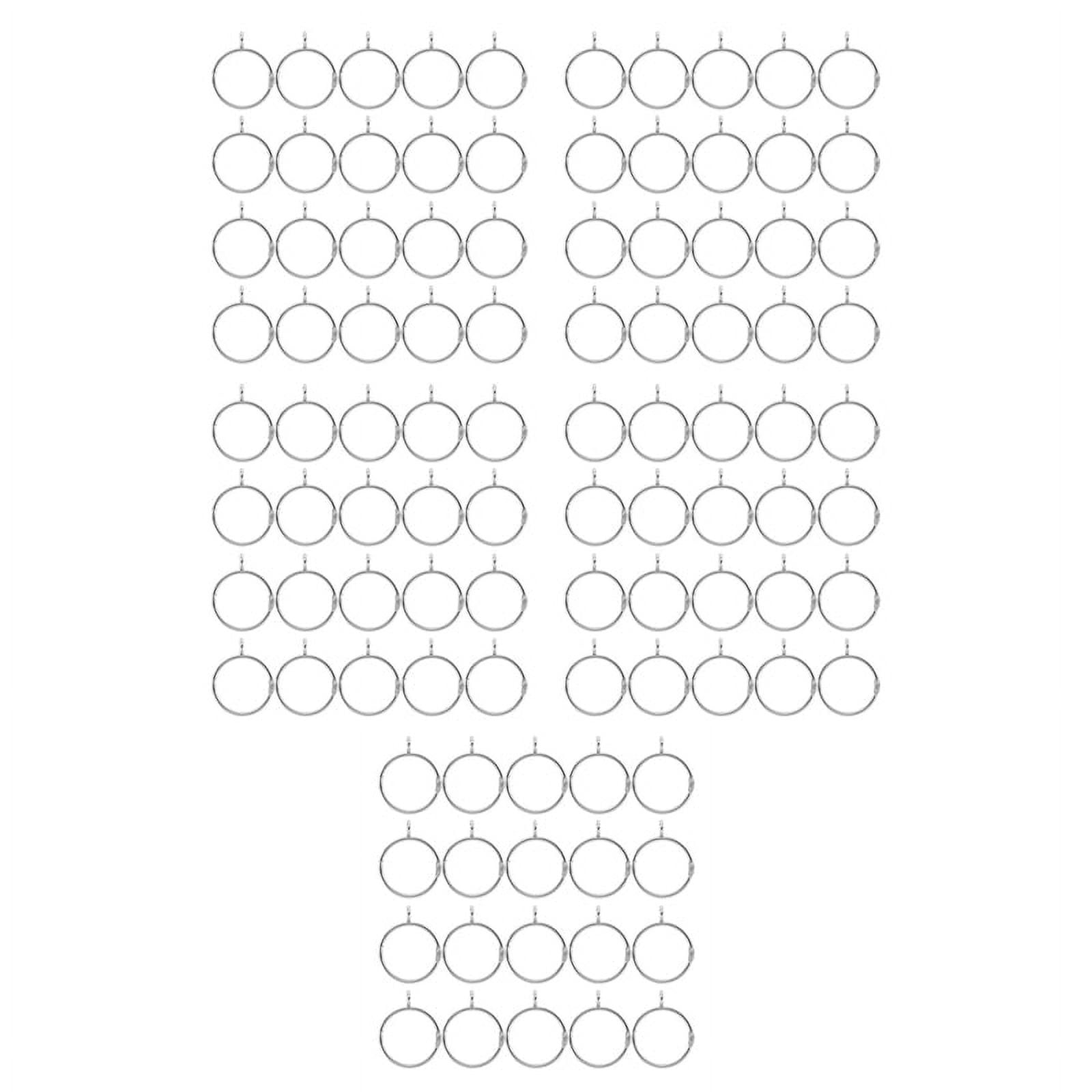 100 Pcs Openable Silver Curtain Rings Open and Close Metal Rustproof ...