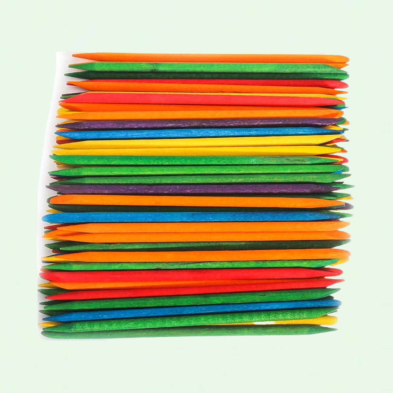 100 Pcs Orange Wood Nail Sticks, Double-Sided Cuticle Pusher, Manicure ...