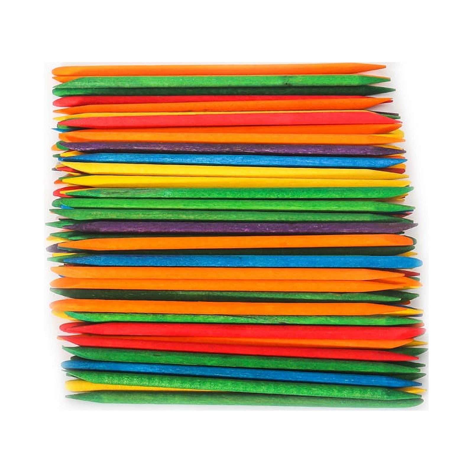 100 Pcs Orange Wood Nail Sticks Double Sided Multi Functional Cuticle ...
