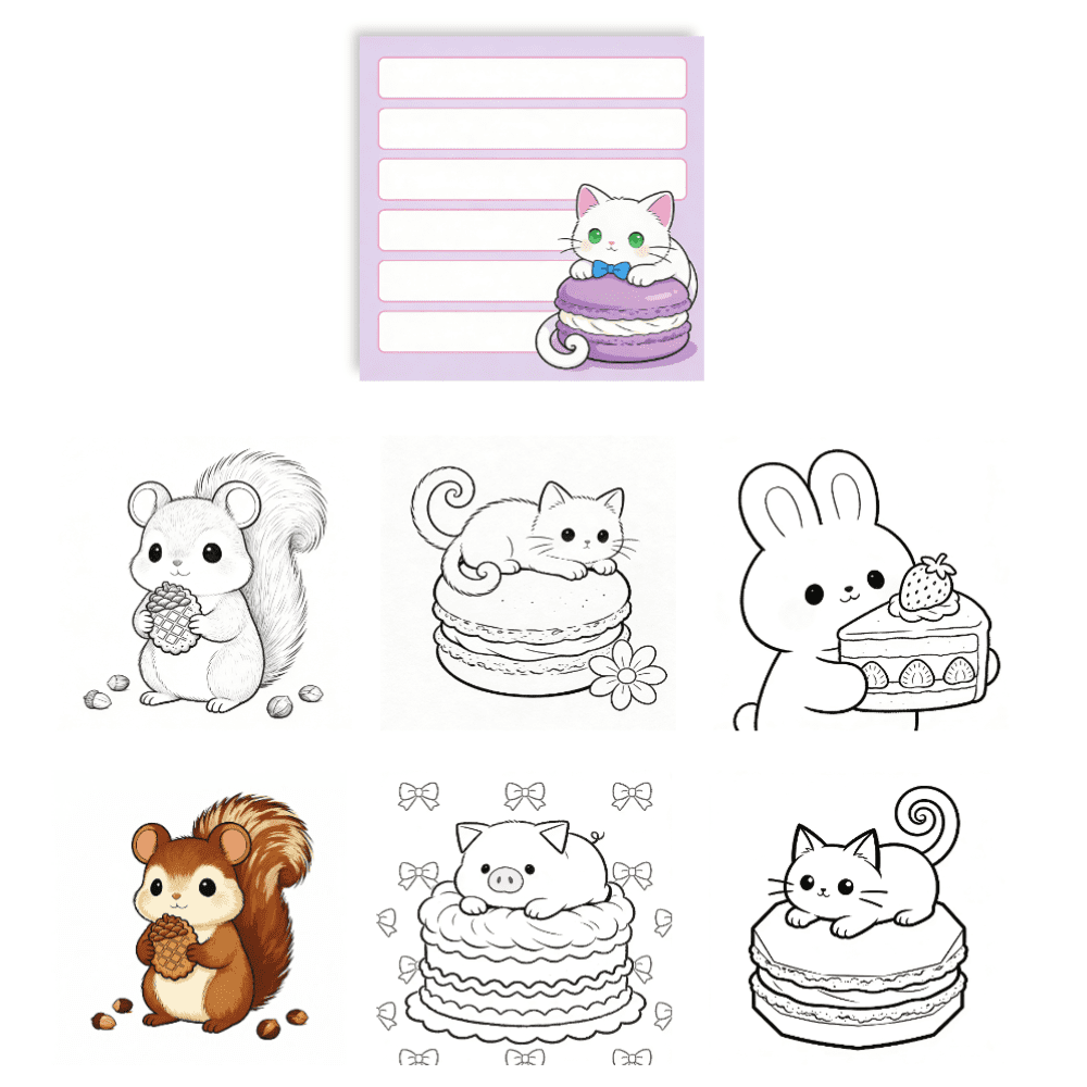 100 Pcs Original Double-Sided Coloring Memo: 100 Unique No-Repeat ...