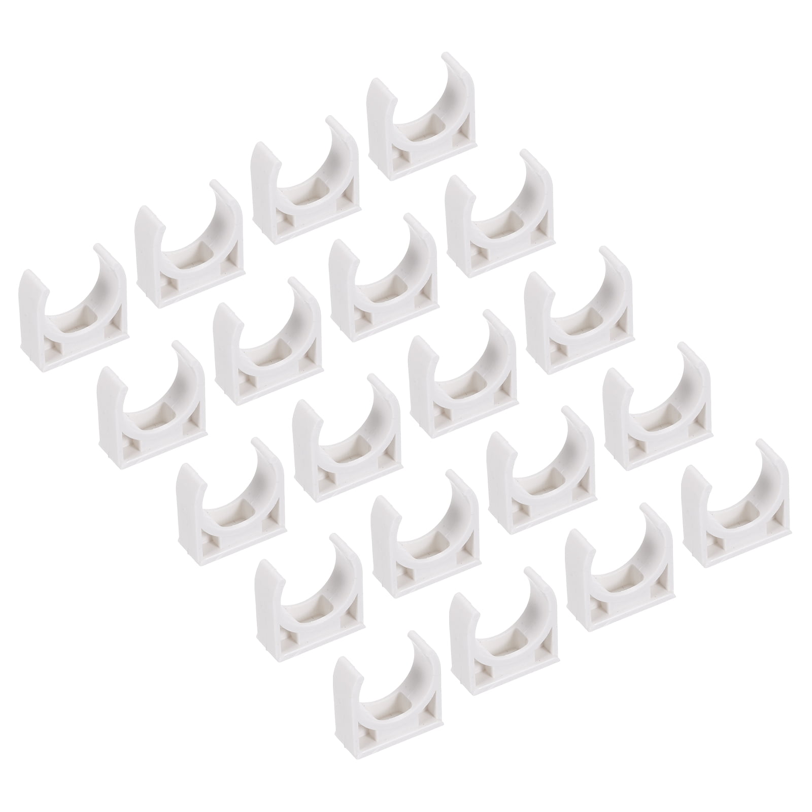 100 Pcs PVC U-type Tube Pipe Fitting Clamps Clips Connectors Inner 20mm ...