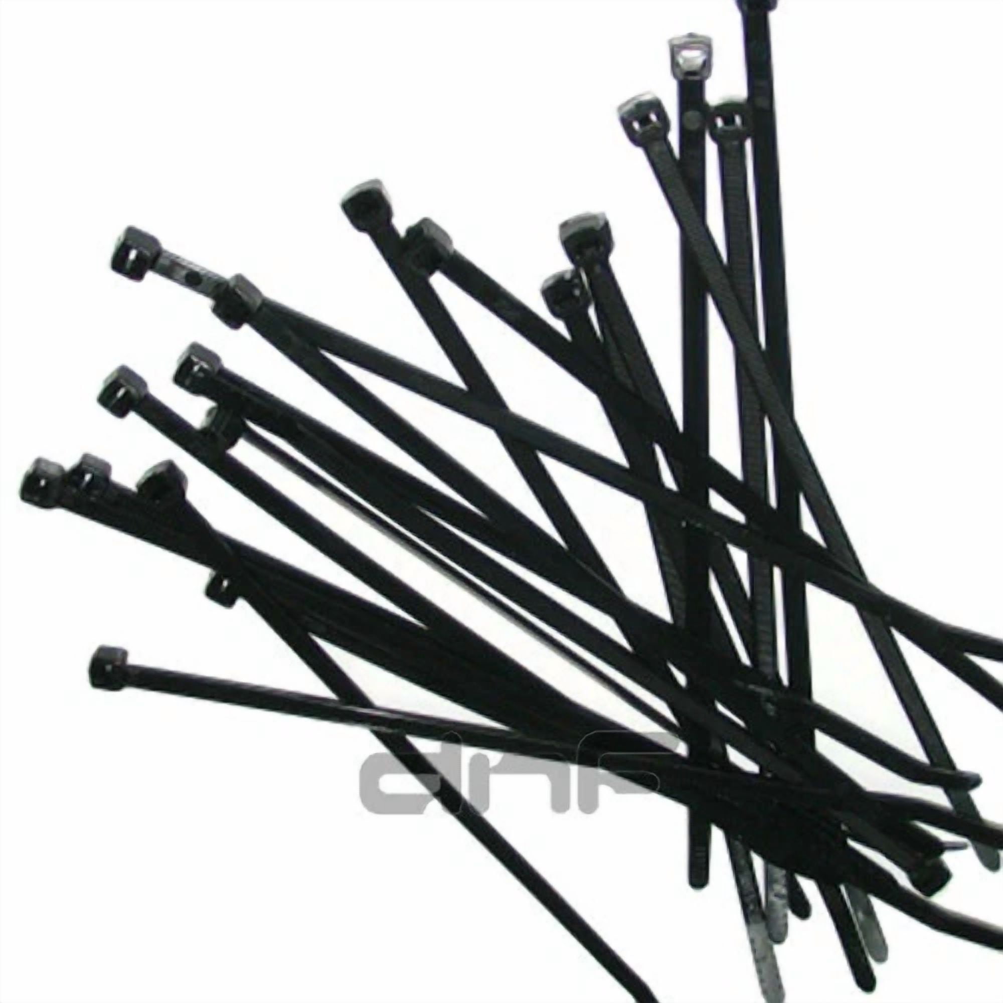 100 Pcs Pack 6" Inch Black Network Cable Cord Wire Tie Strap 40 Lbs Zip ...