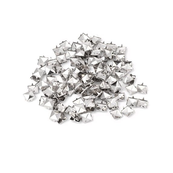 100 Pcs/Pack Metal Studs Square Rivets Leathercraft Spikes Nailheads ...