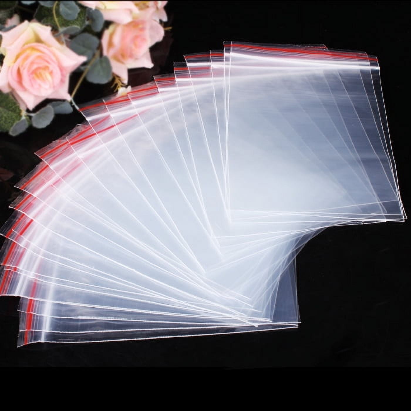 100 Pcs/Pack Small Zip Lock Plastic Bags Reclosable Transparent Bag ...