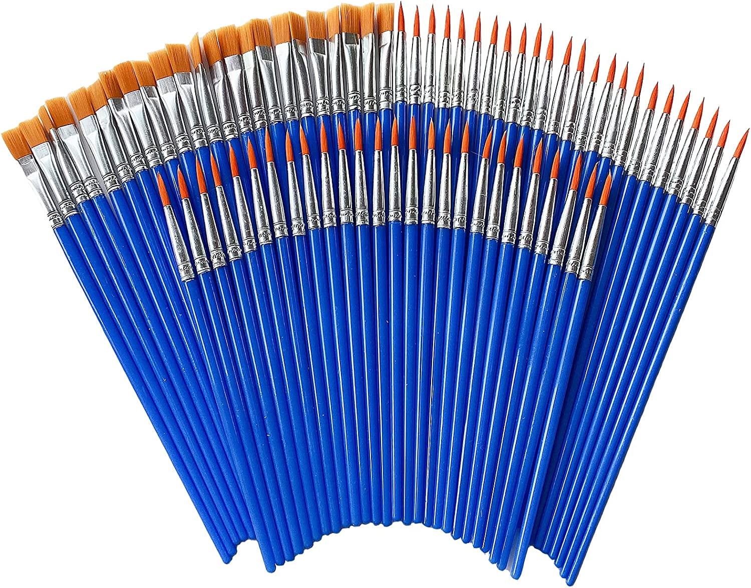 100 Pcs Paint Brushes Bulk for Kids/Students/Starter/Teens/Children ...