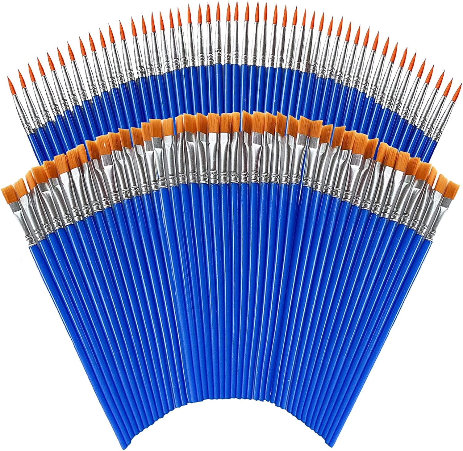 100 Pcs Paint Brushes Bulk for Kids/Students/Starter/Teens/Children ...