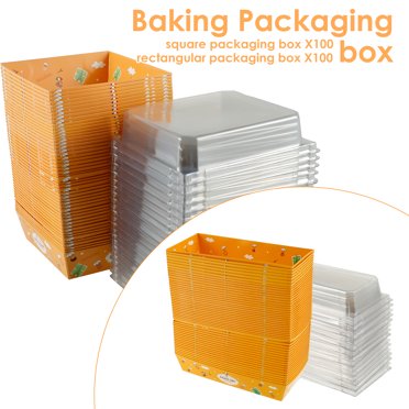 26-Pack Bakery Boxes 10" x 6" x 2", Bakery Boxes with Window, White ...