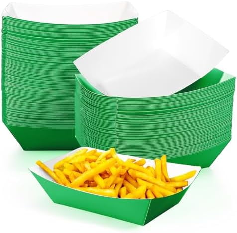 100 Pcs Paper Food Trays Boat Christmas 2lb Disposable Nacho Trays ...