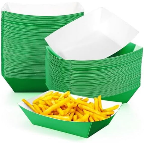 100 Pcs Paper Food Trays Boat Christmas 2lb Disposable Nacho Trays ...