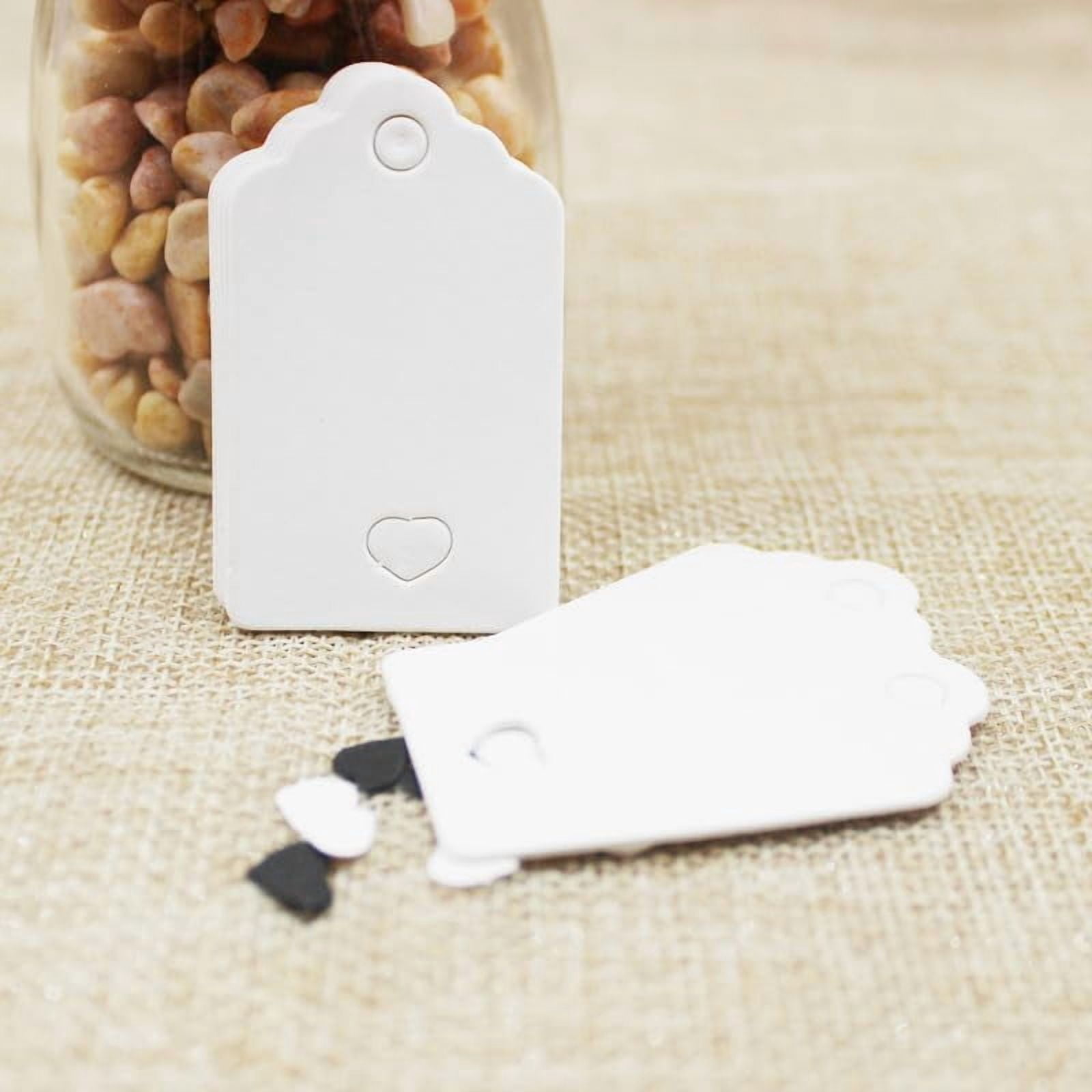 100 Pcs Paper Gift Tags Hang Tags Rectangle with Heart Pattern Paper ...