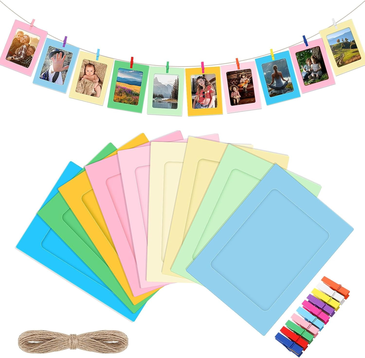 100 Pcs Paper Picture Frames 4x6 Paper Photo Frame with 100 Clip 10 ...