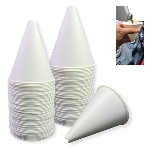 100 Pcs Paper funnels for Motor Oil 6oz Disposable Engine Oil Funnels ...