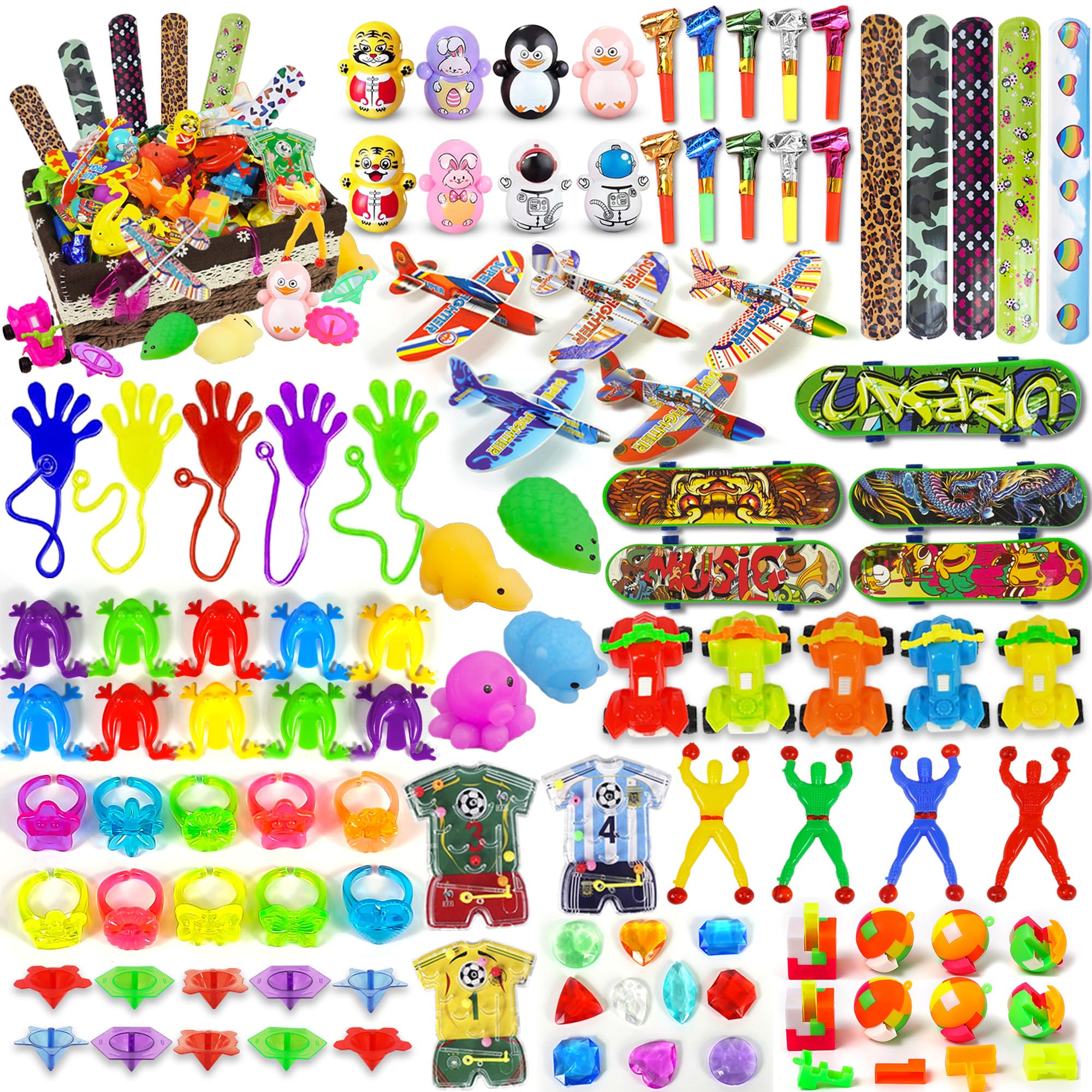 100 Pcs Party Favors Toy Assortment Goodie Bags For Carnival Prizes ...
