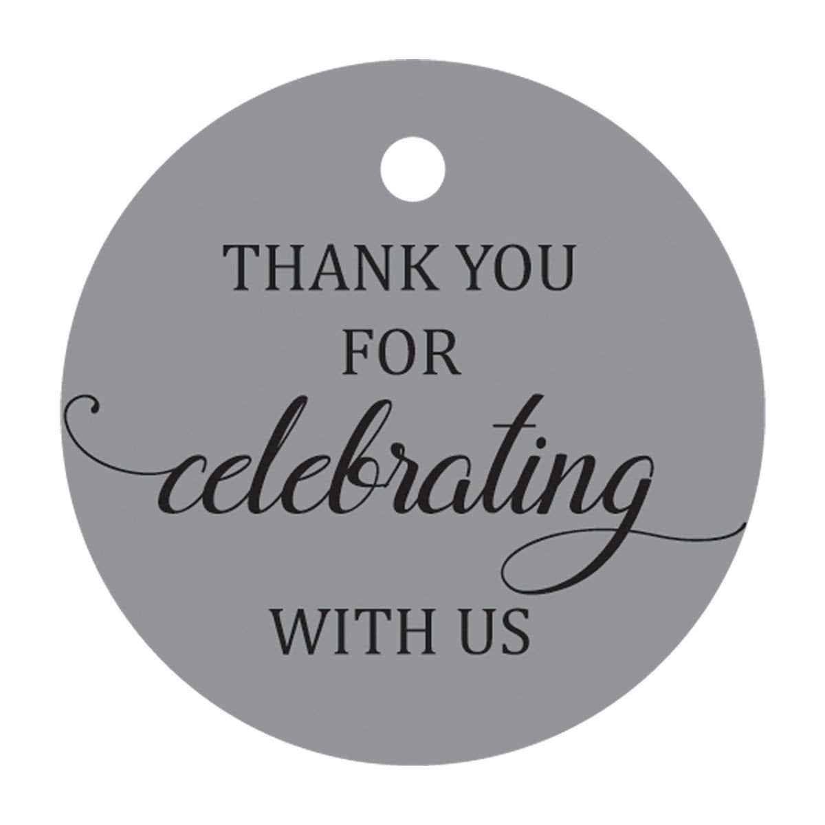 100 Pcs Personalized Round Paper Tags - Thank You For Celebrating With ...