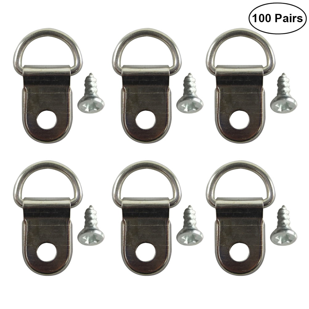 100 Pcs Picture D Rings D Ring Picture Hangers Heavy Duty Picture ...