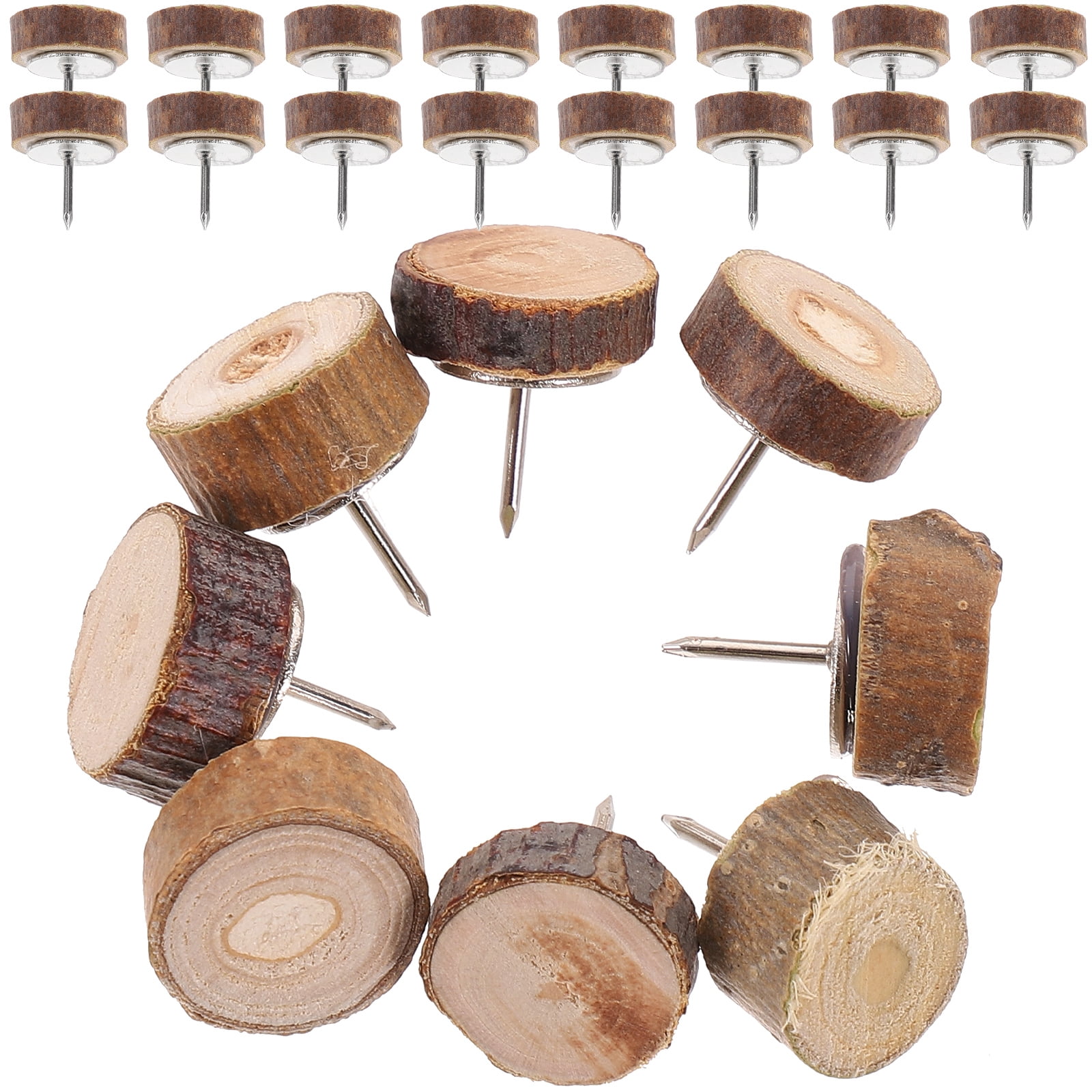 100 Pcs Pine Chip Message Board Tacks Decor Cork Pushpin Map Wooden ...