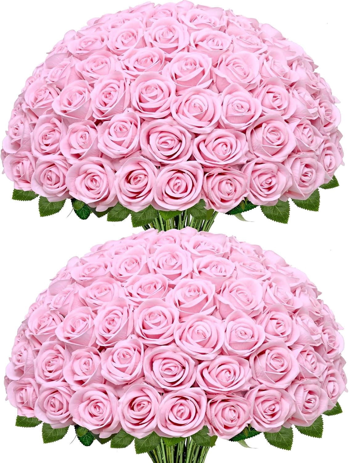 100 Pcs Pink Roses, Fake Roses Artificial Velet Flowers for Valentines ...