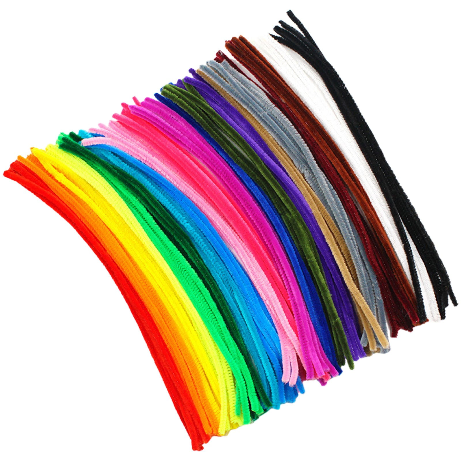 100 Pcs Pipe Cleaners Craft Bulk Plush Stems DIY Art Supplies Colorful ...