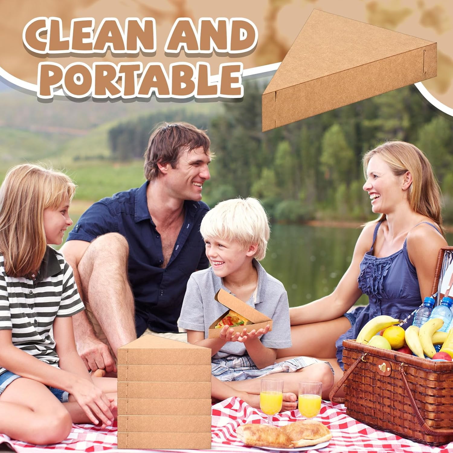 100 Pcs Pizza Slice Box - 9.65 x 7.28 x 1.77 Inch Bulk Disposable ...