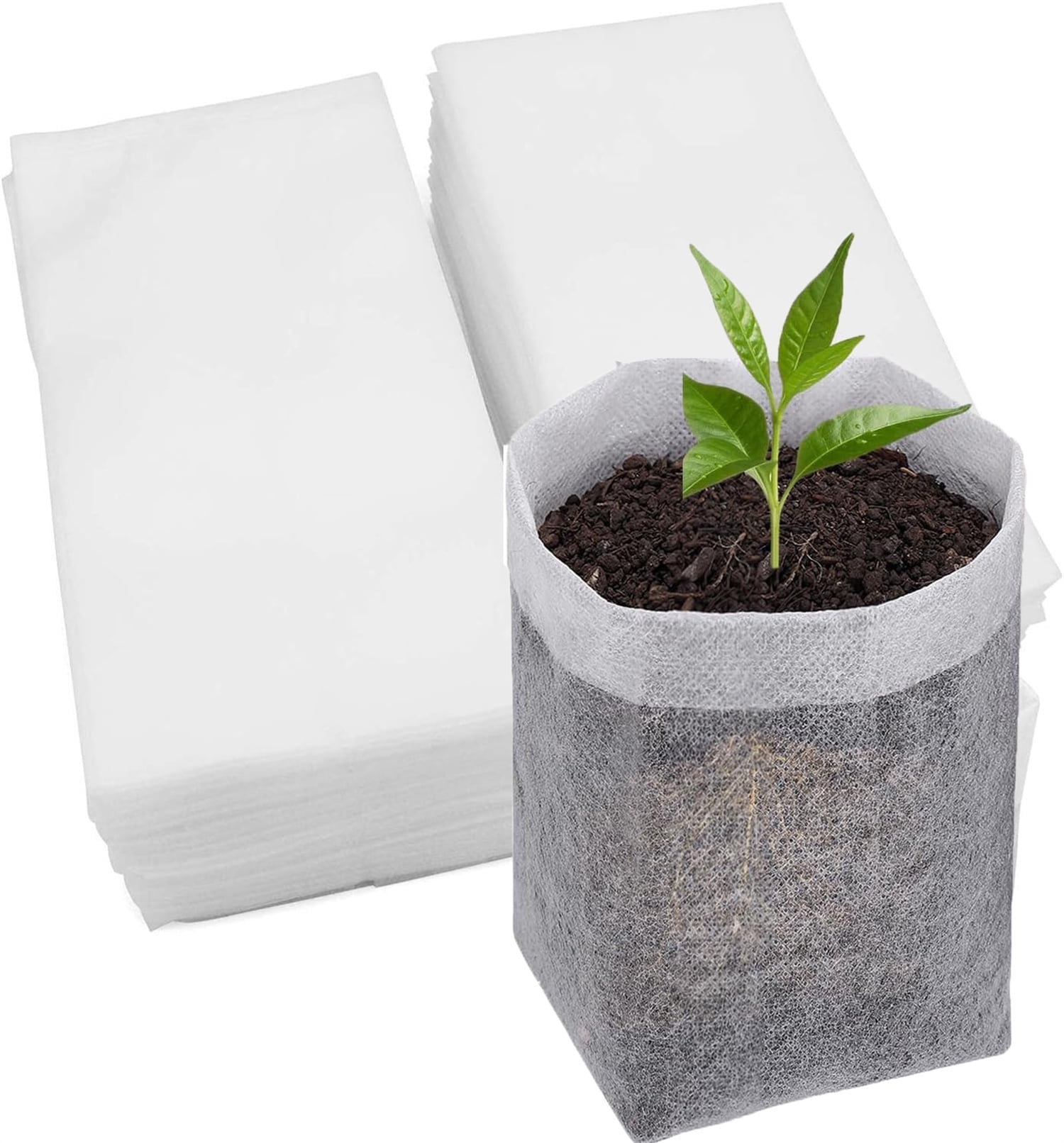 100 Pcs Plant Nursery Bags,Seed Starter Bags,Grow Bags Plant Bags,Non ...