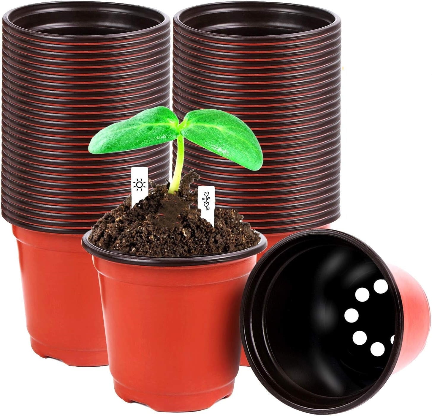 100 Pcs Plant Nursery Pots, 4 Inch Small Plant Seedling Pots, Starter ...