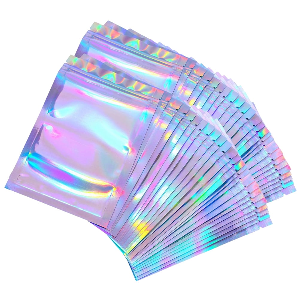 100 Pcs Plastic Bag Shiny Jewelry Packing Bags Reusable Self Sealing ...