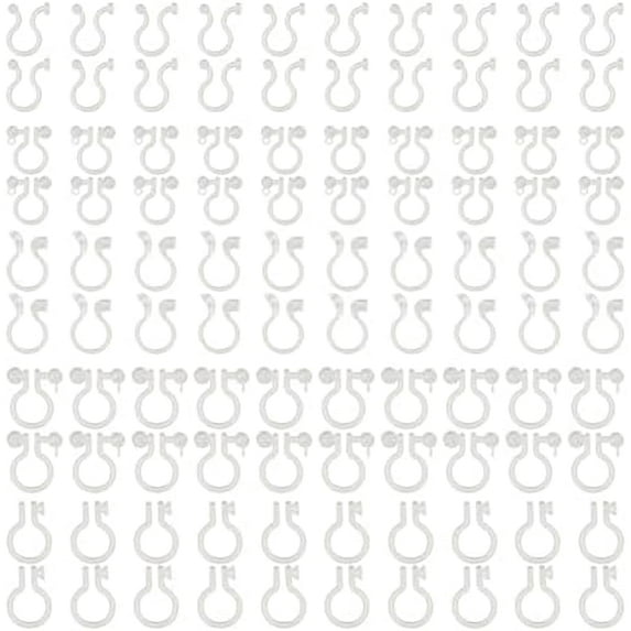 100 Pcs Plastic Earring Components, 5 Styles Clear U Type Earring ...