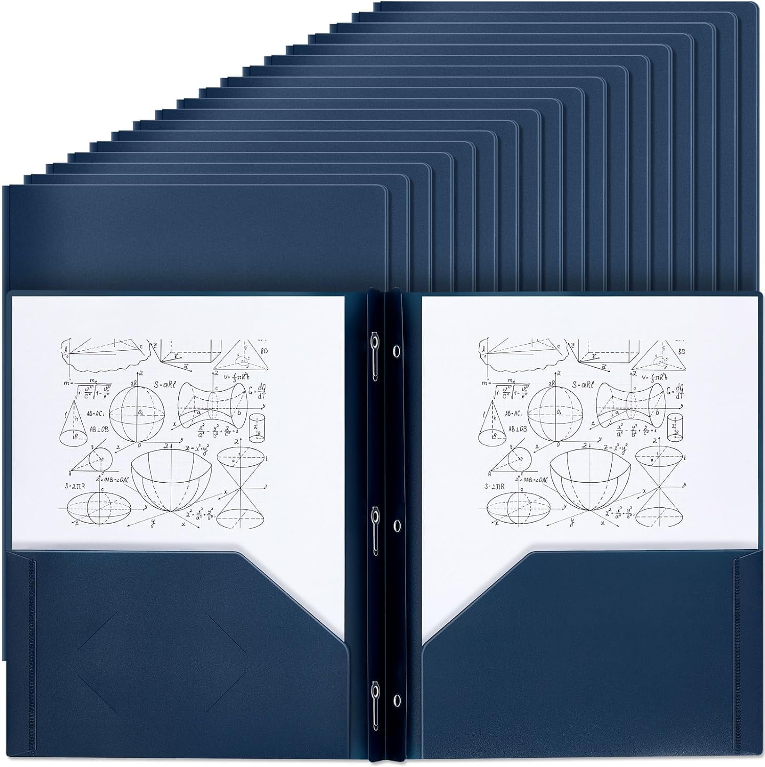 100 Pcs Plastic Folders with Pockets and Prong Folders with Prongs ...