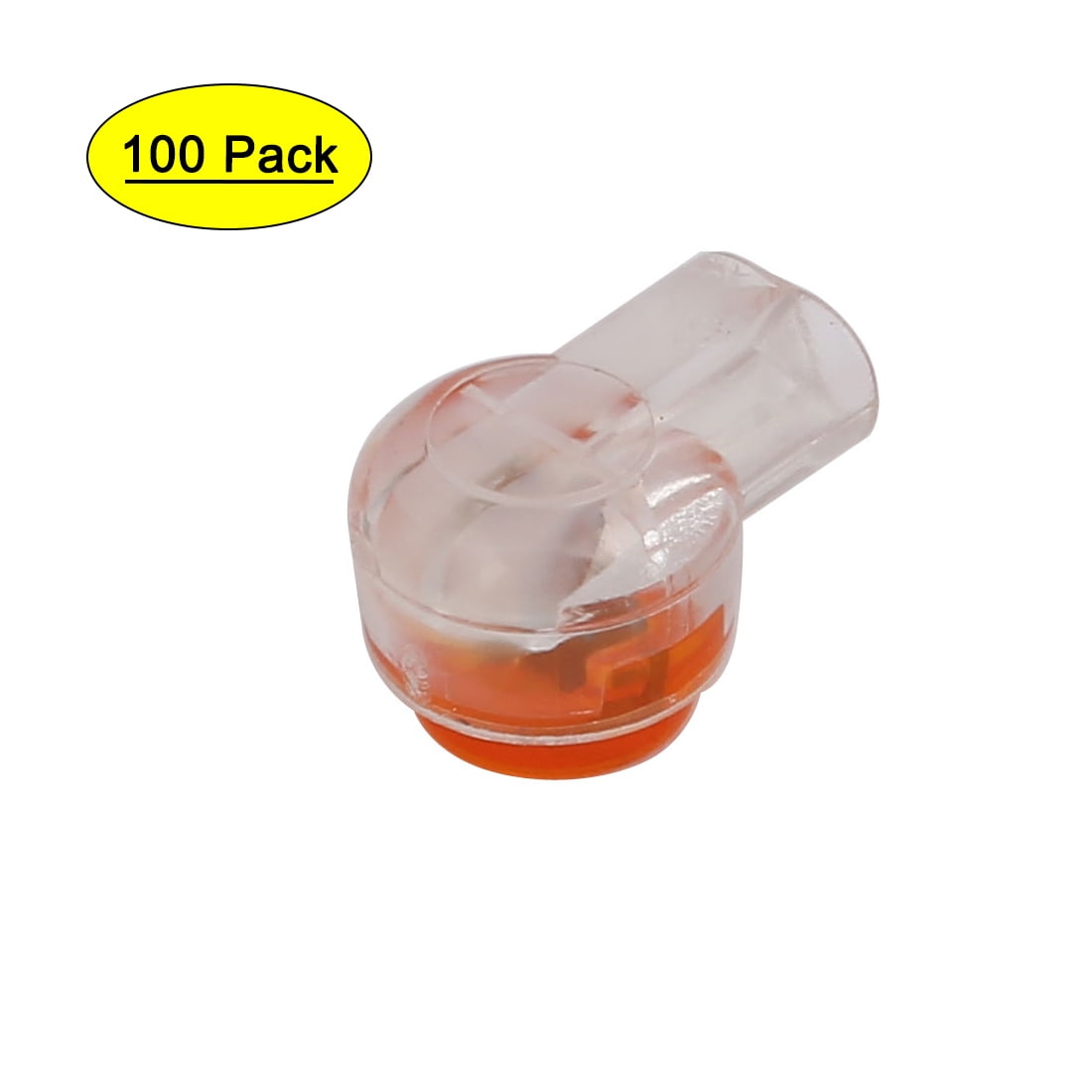 100 Pcs Plastic K1 2 Ports Gel Splice UY Wire Connector Clear Orange ...