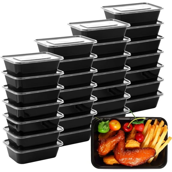100 Pcs Plastic Meal Prep Containers Food Storage Containers Reusable ...