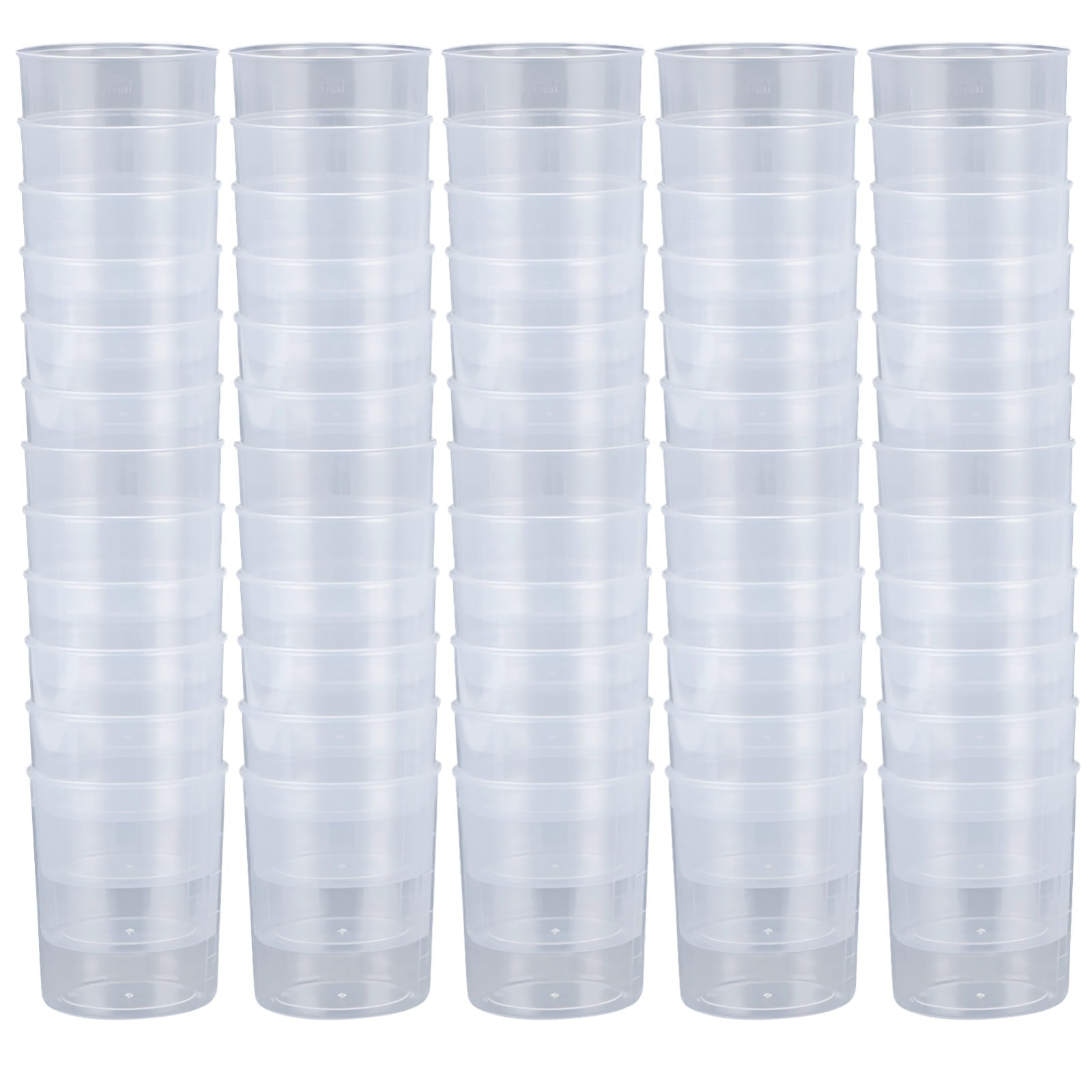 100 Pcs Plastic Measuring Cups, 3.4 oz (100ml) Clear Beakers with ...