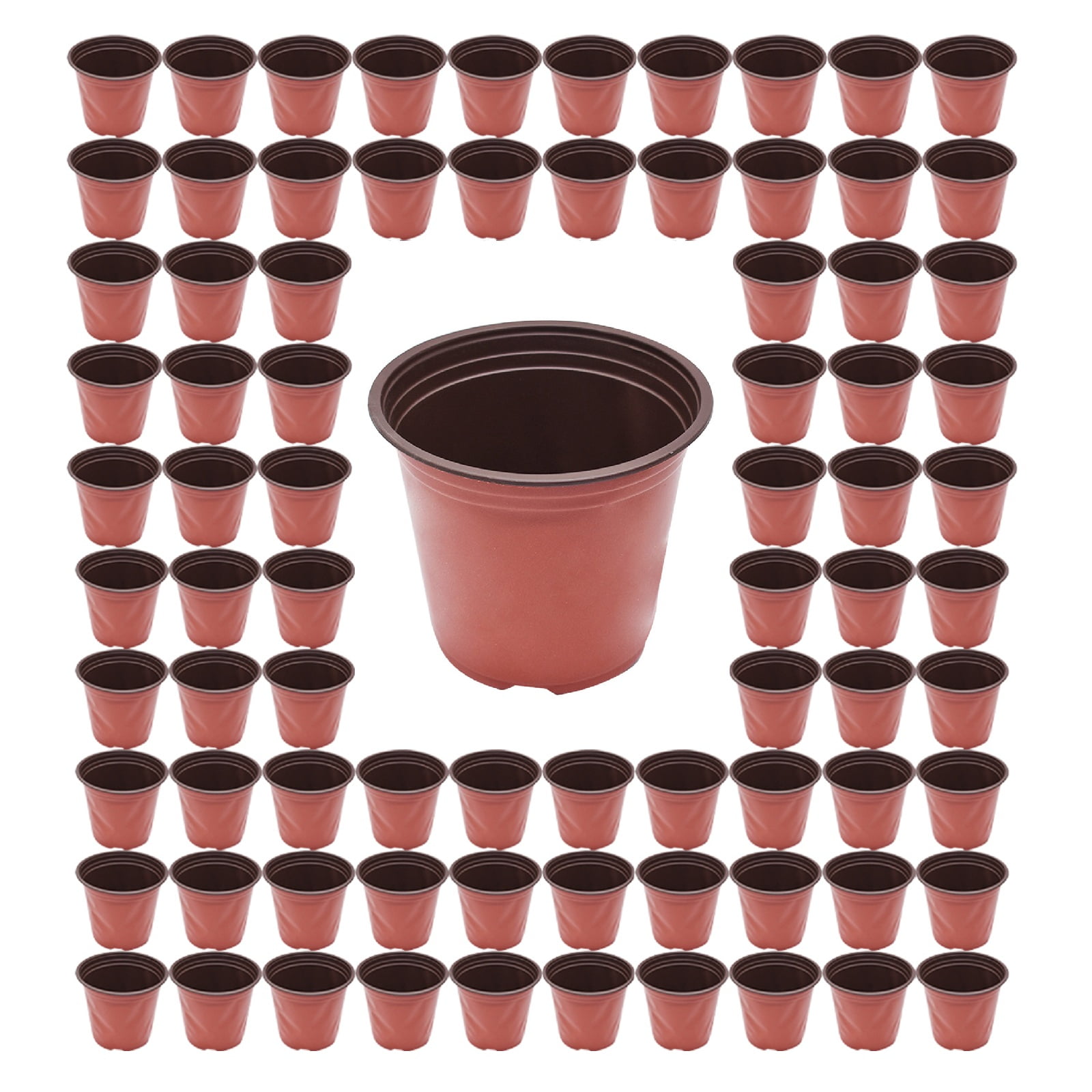 100 Pcs Plastic Plants Pots 5.9" Seed Starting Container Nursery Pot ...