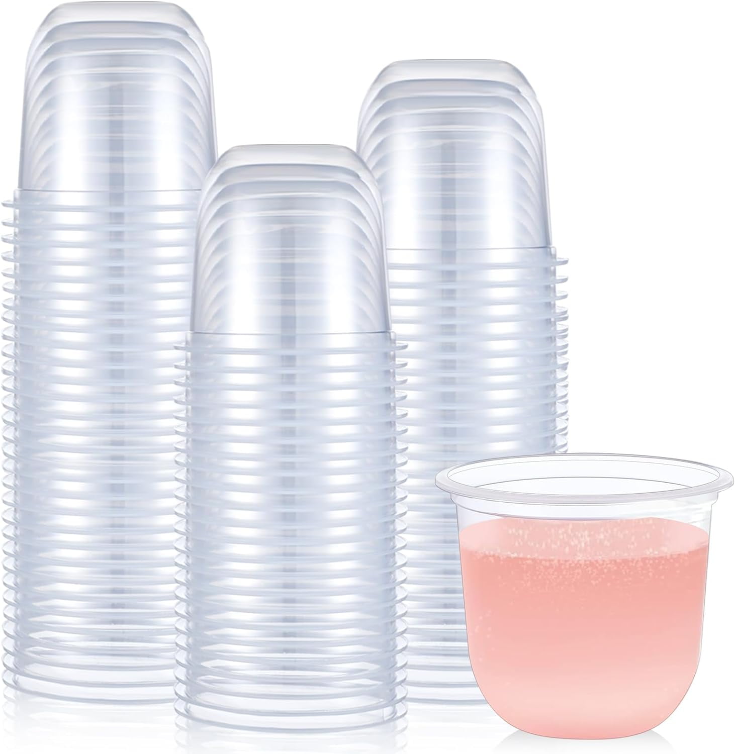 100 Pcs Plastic Stemless Wine Glasses Disposable Plastic Wine Glasses ...