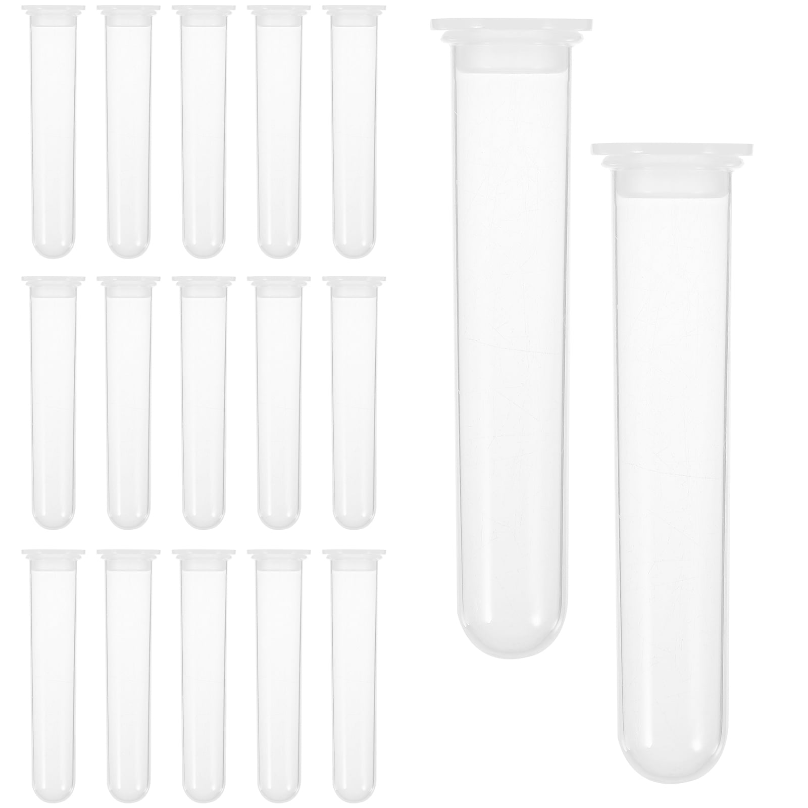 100 Pcs Plastic Tubes Laboratory Tubes Test Tube Small Testing Tubes ...