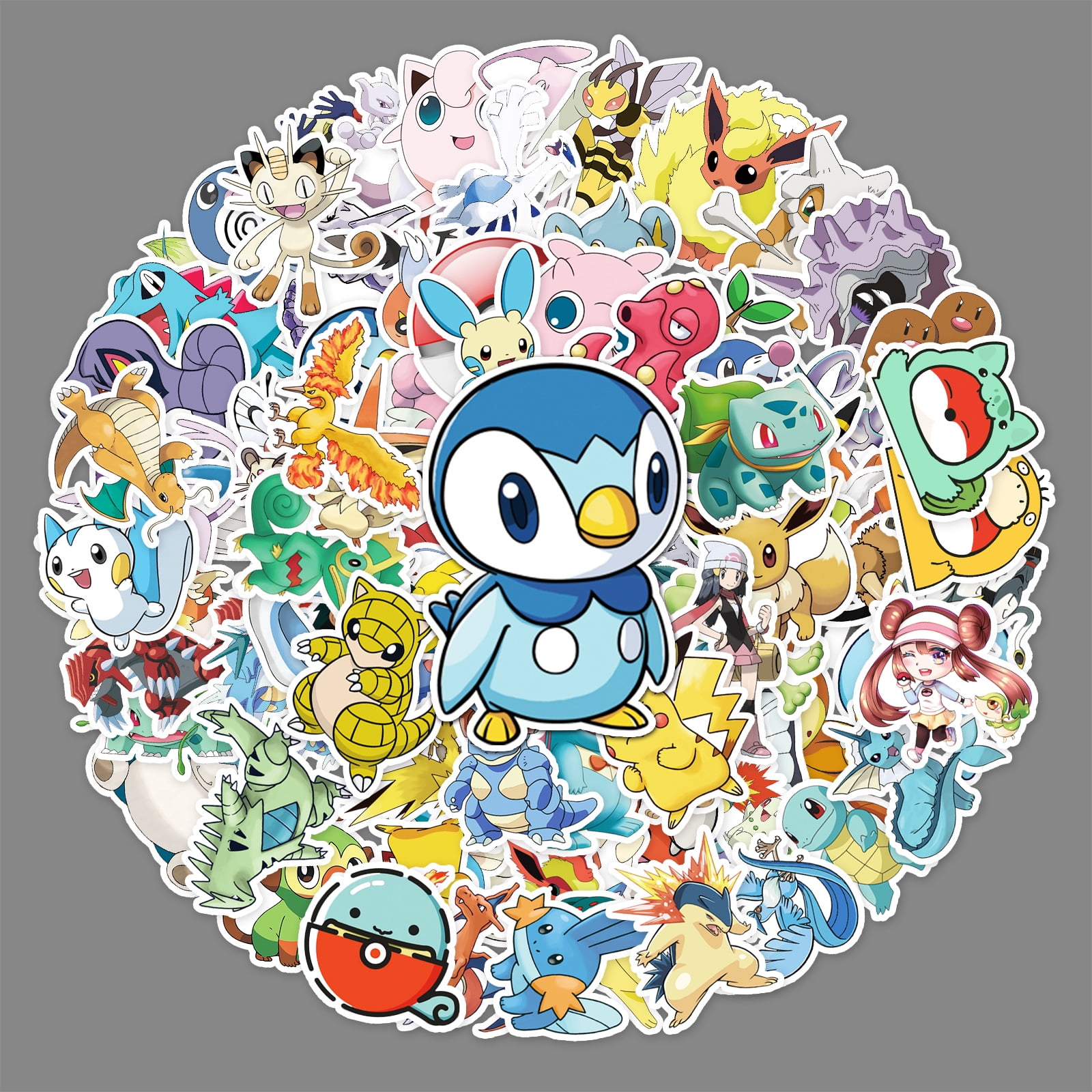 100 Pcs Pokémon Anime Stickers Cartoon Waterproof Stickers for Water ...