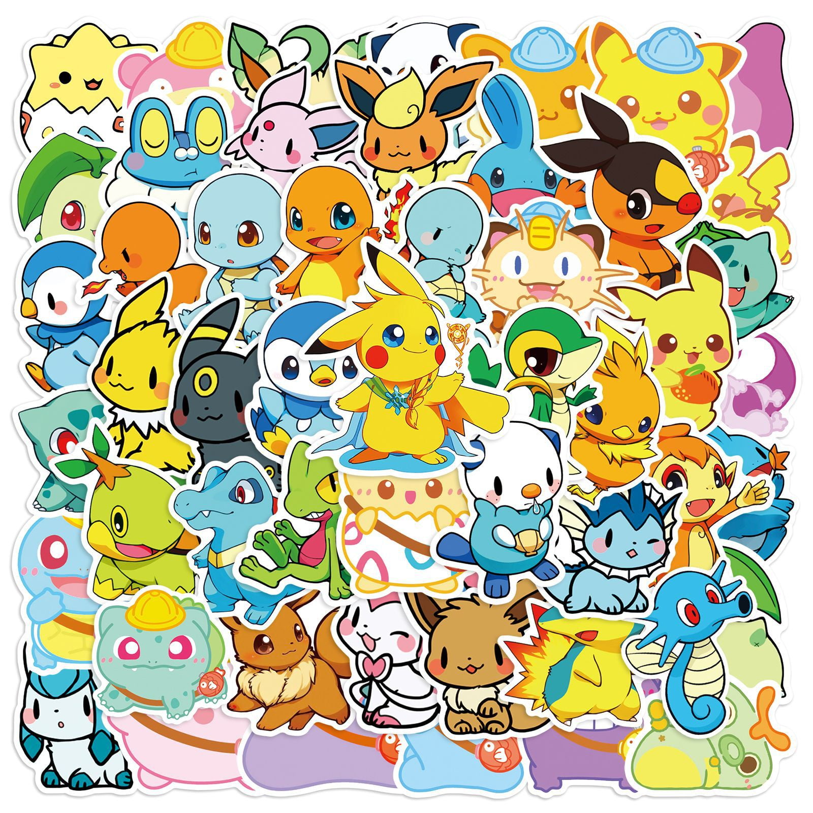 100 Pcs Pokemon Cartoon Stickers Waterproof Vinyl - Decals for Water ...