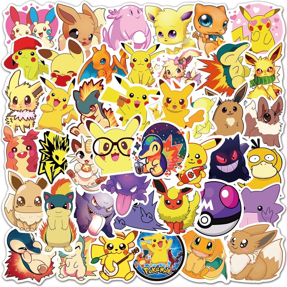 100 Pcs Pokemon Manga Stickers Collector Set - Premium Vinyl Decals for ...
