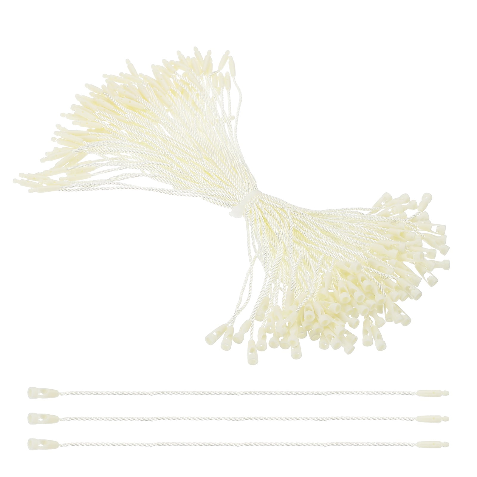 100 Pcs Polyester Hang Tag String, 6 Inch Beige Snap Lock Pins Loop ...