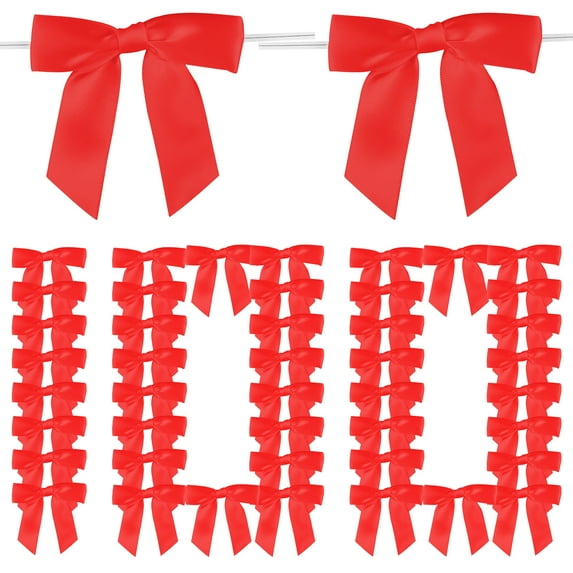 100 Pcs Polyester Twist Tie Bow Versatile Bow with Twist Ties for ...