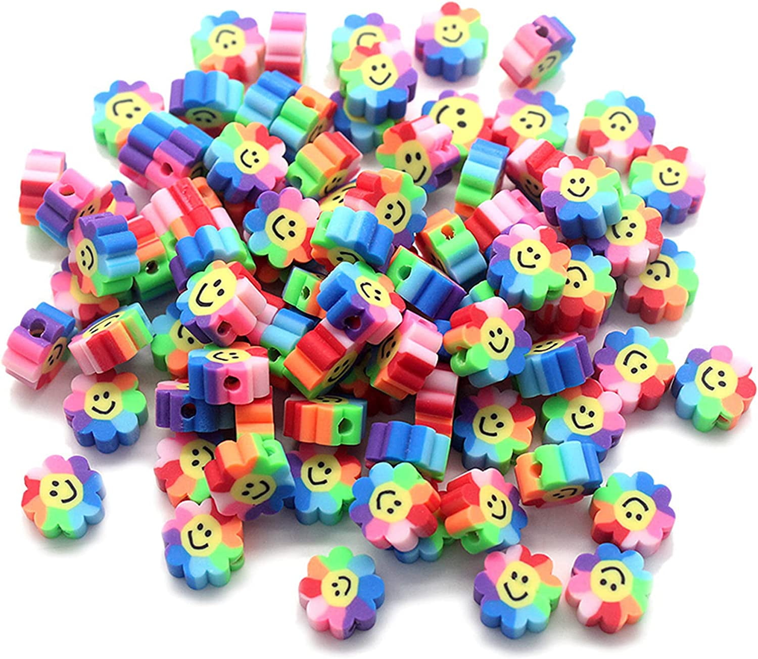 100 Pcs Polymer Clay Beads Cartoon Heishi Spacer Beads Supplies for DIY ...