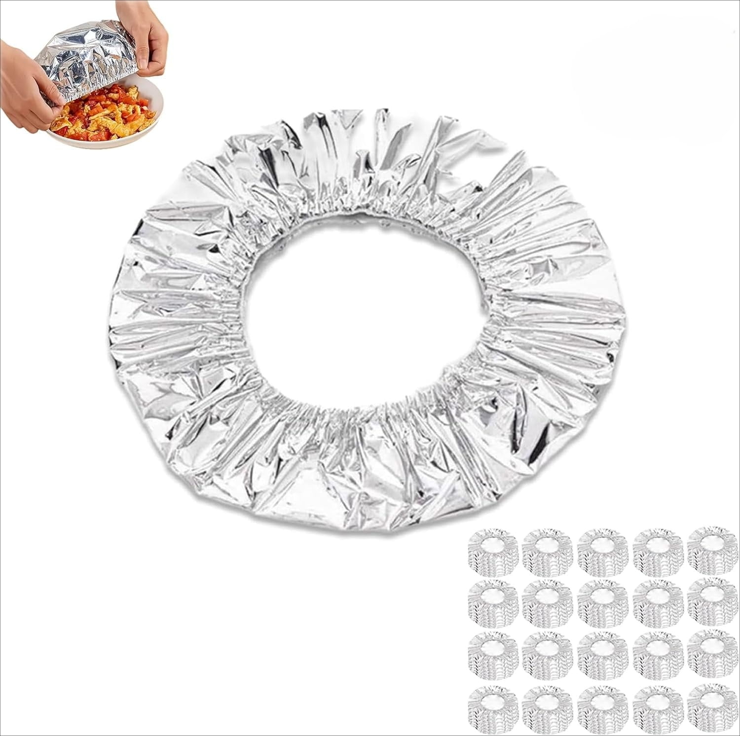 100 Pcs Pop-Up Tin Foil Food Insulation Cover, Reusable Aluminum Foil ...