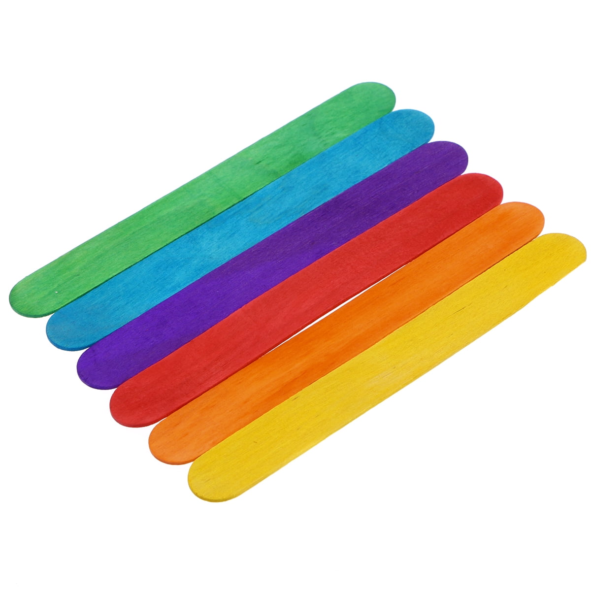 100Pcs Colored Wood Craft Sticks Popsicle Sticks for DIY Crafts ...